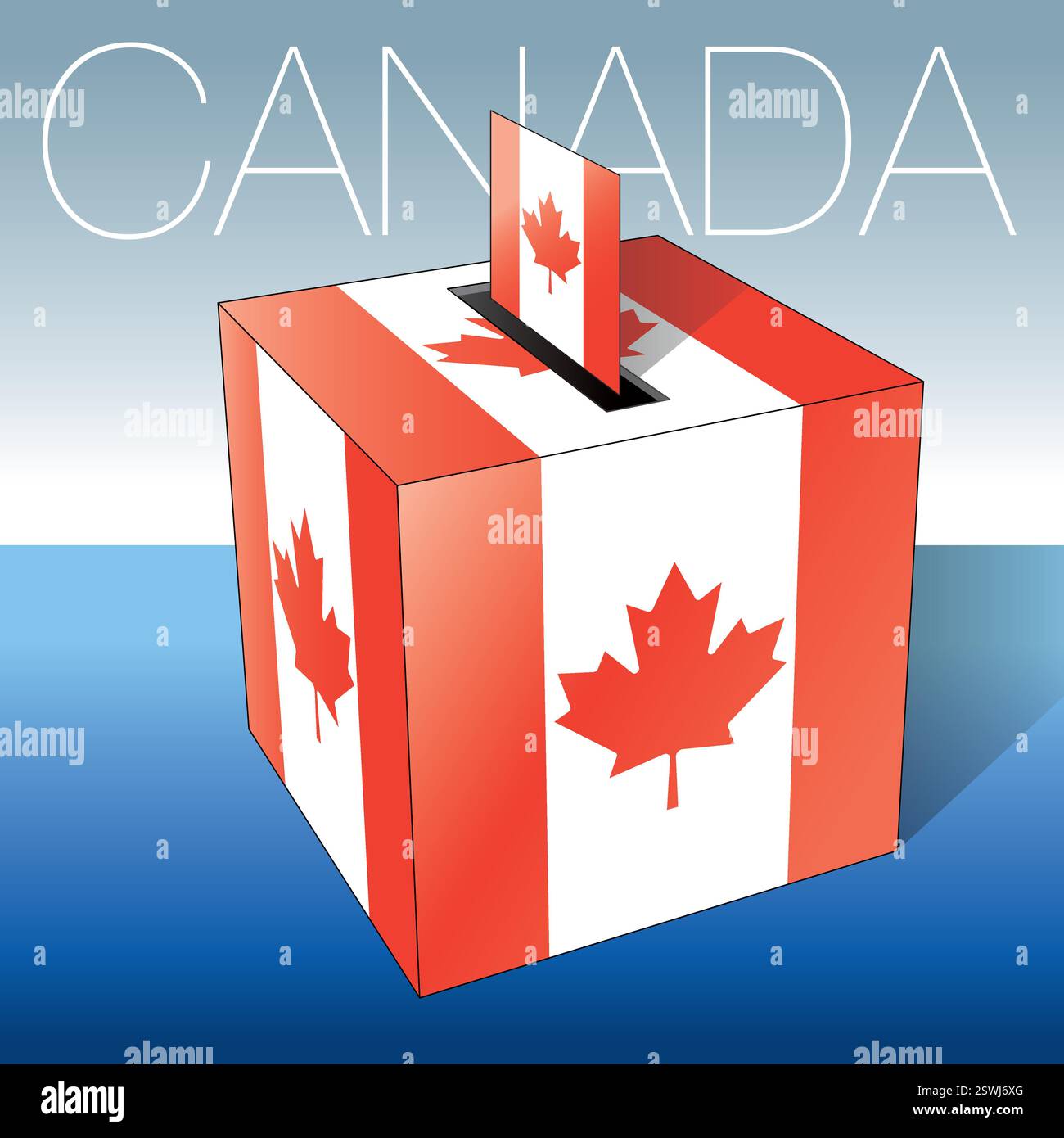 Canadian elections, Canada, north america, ballot box with flag symbols ...
