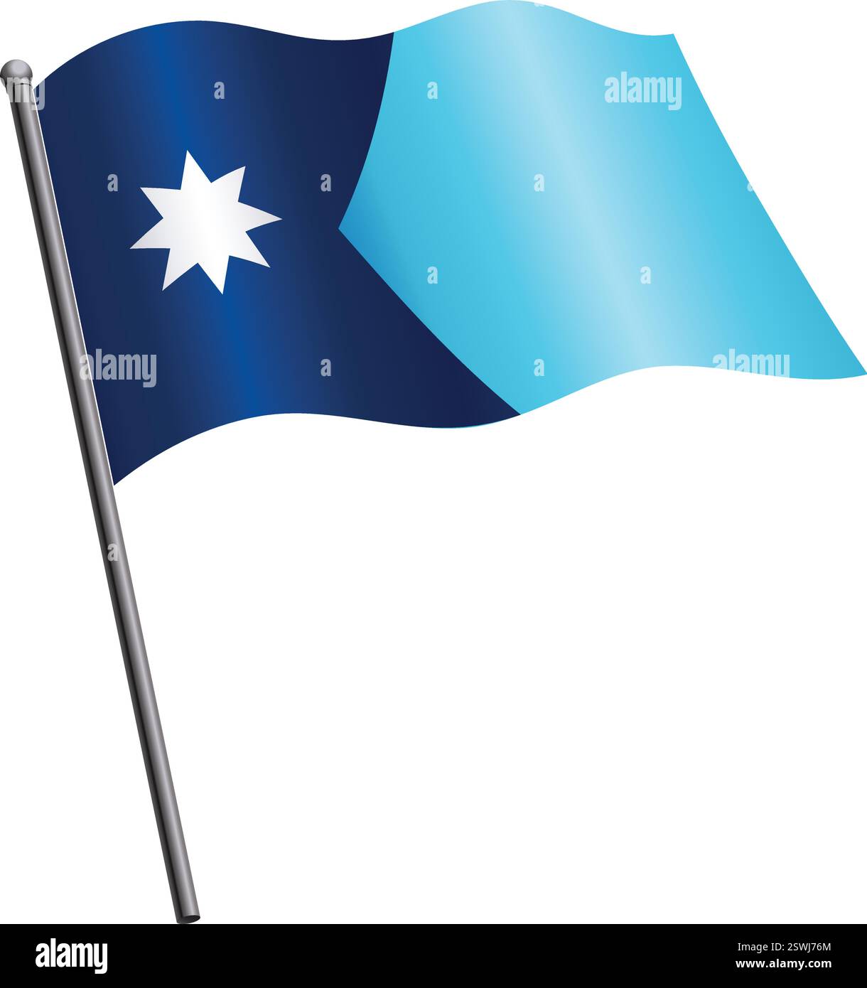 accurate correct new Minnesota MN state flag flying waving flowing on ...