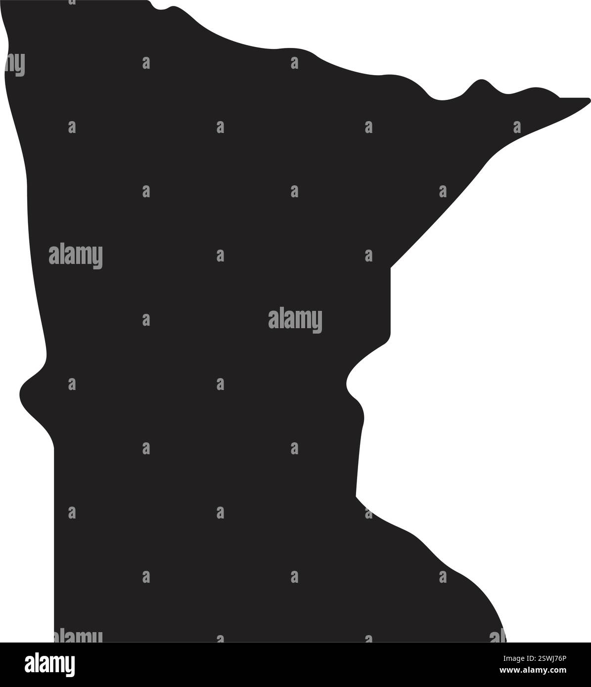 minnesota MN state shape map outline simplified silhouette vector ...