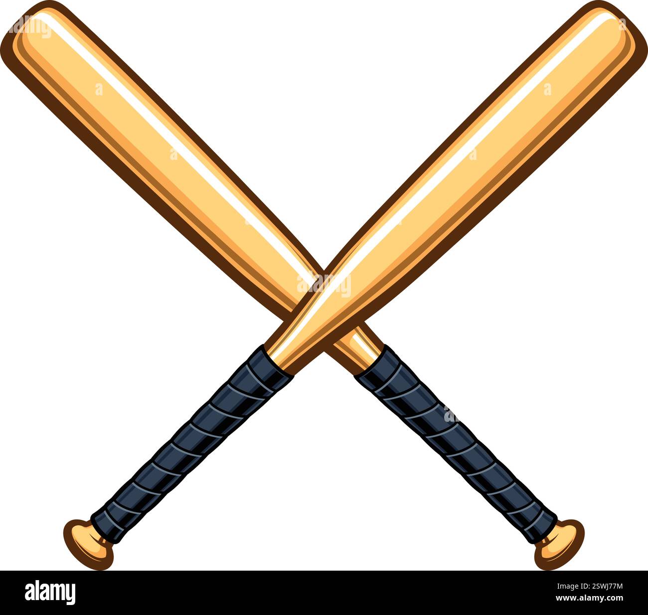 simple classic 2 twin crossed baseball softball bats with grips wood ...