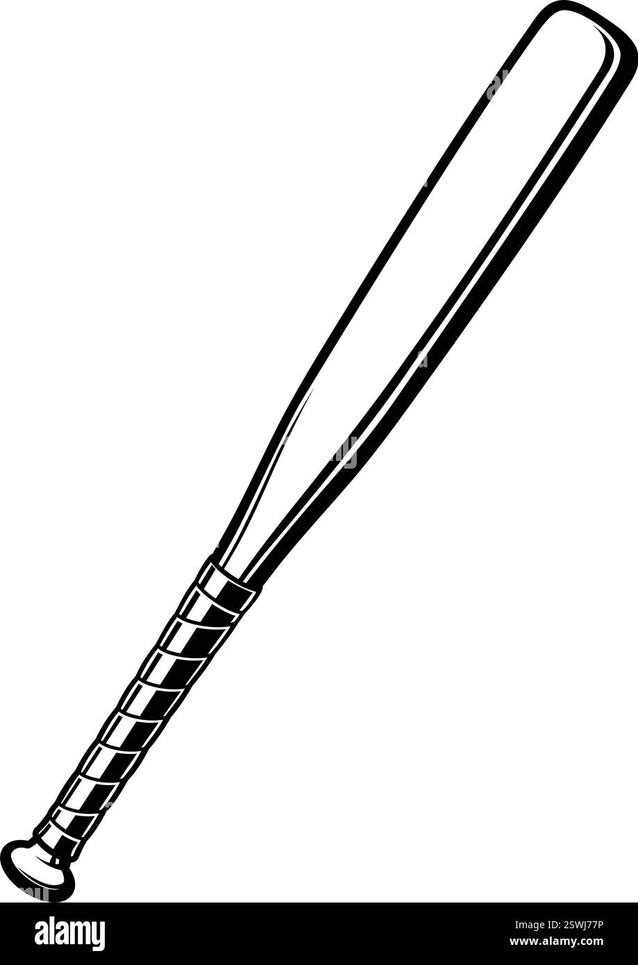 simple classic wooden baseball softball bat lineart vector illustration ...