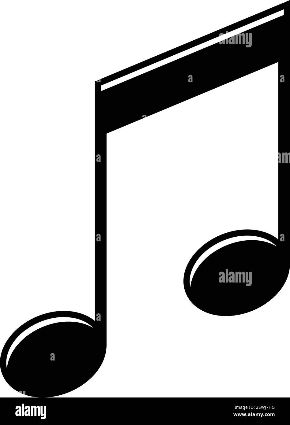 simple classic music notes quavers icon symbol vector isolated on ...