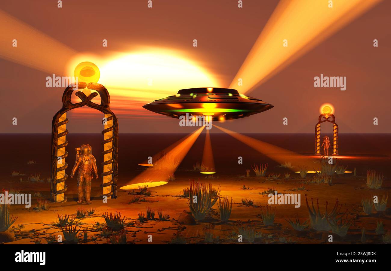 Human astronauts exploring alien hi-res stock photography and images ...