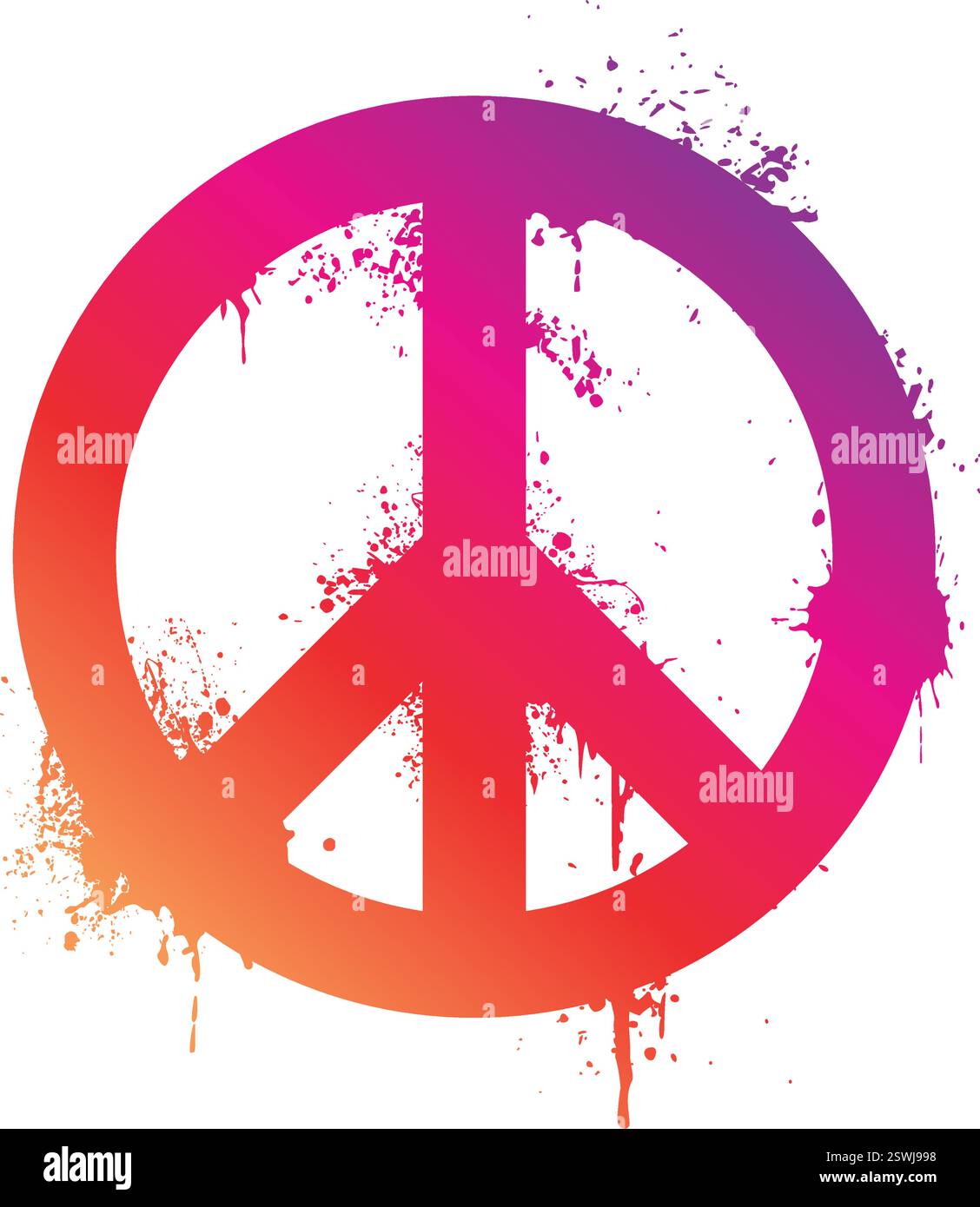 peace symbol grungy ink or paint splatter graffiti element maultiple ...