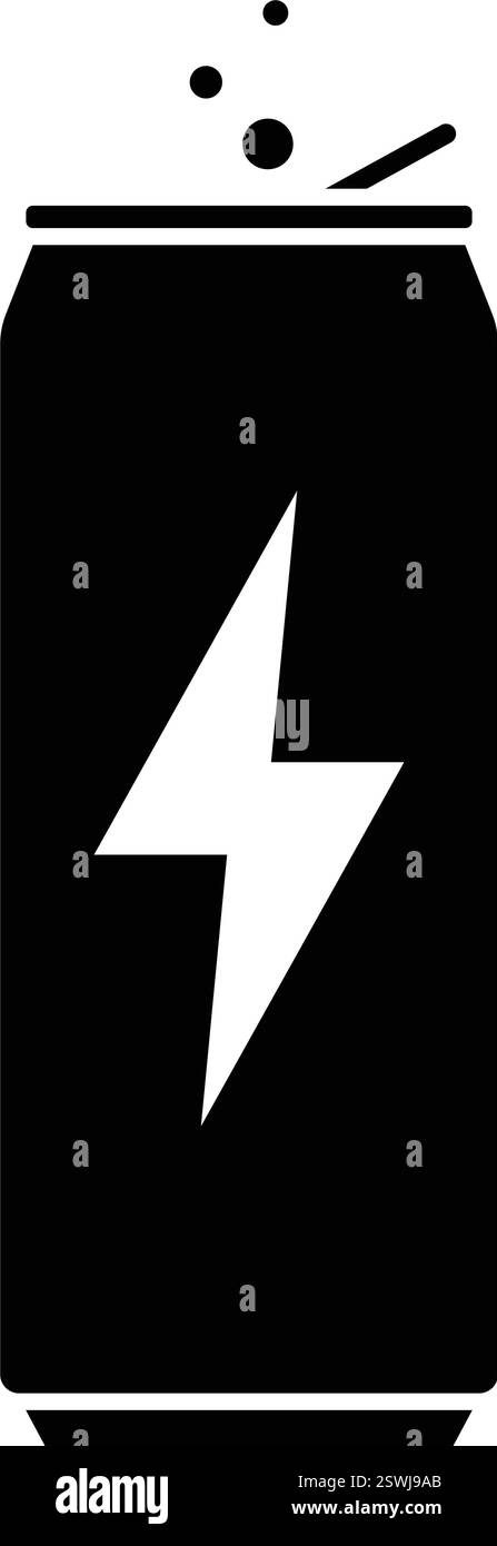 aluminum enegy drink soda pop can simple symbol silhouette vector on ...