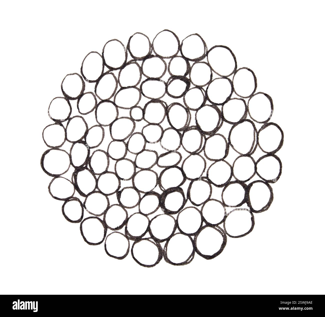 Abstract Circular Structure With Natural Honeycomb Design And Interconnected Irregular Patterns