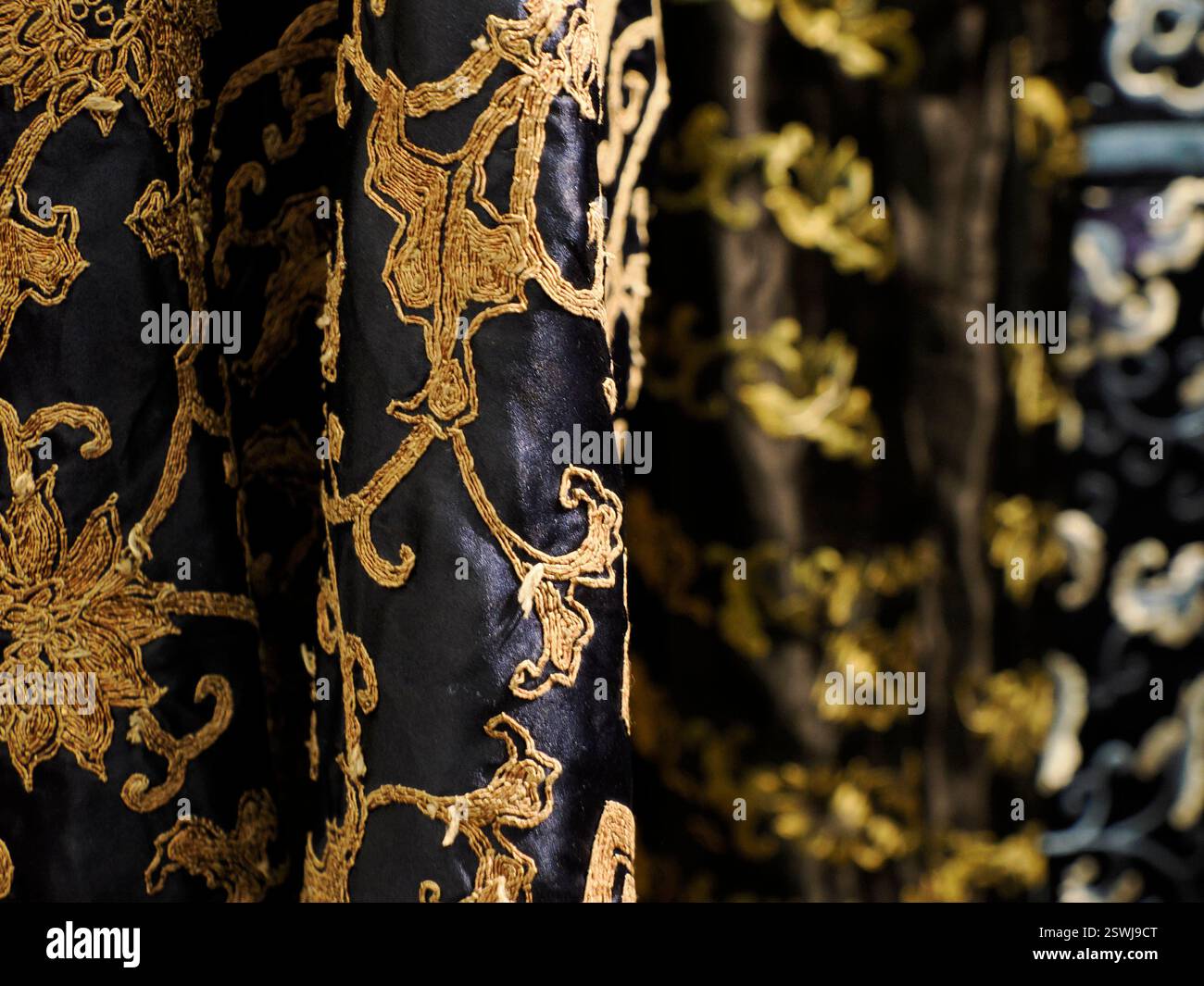 oriental medieval fabric close up background texture Stock Photo - Alamy