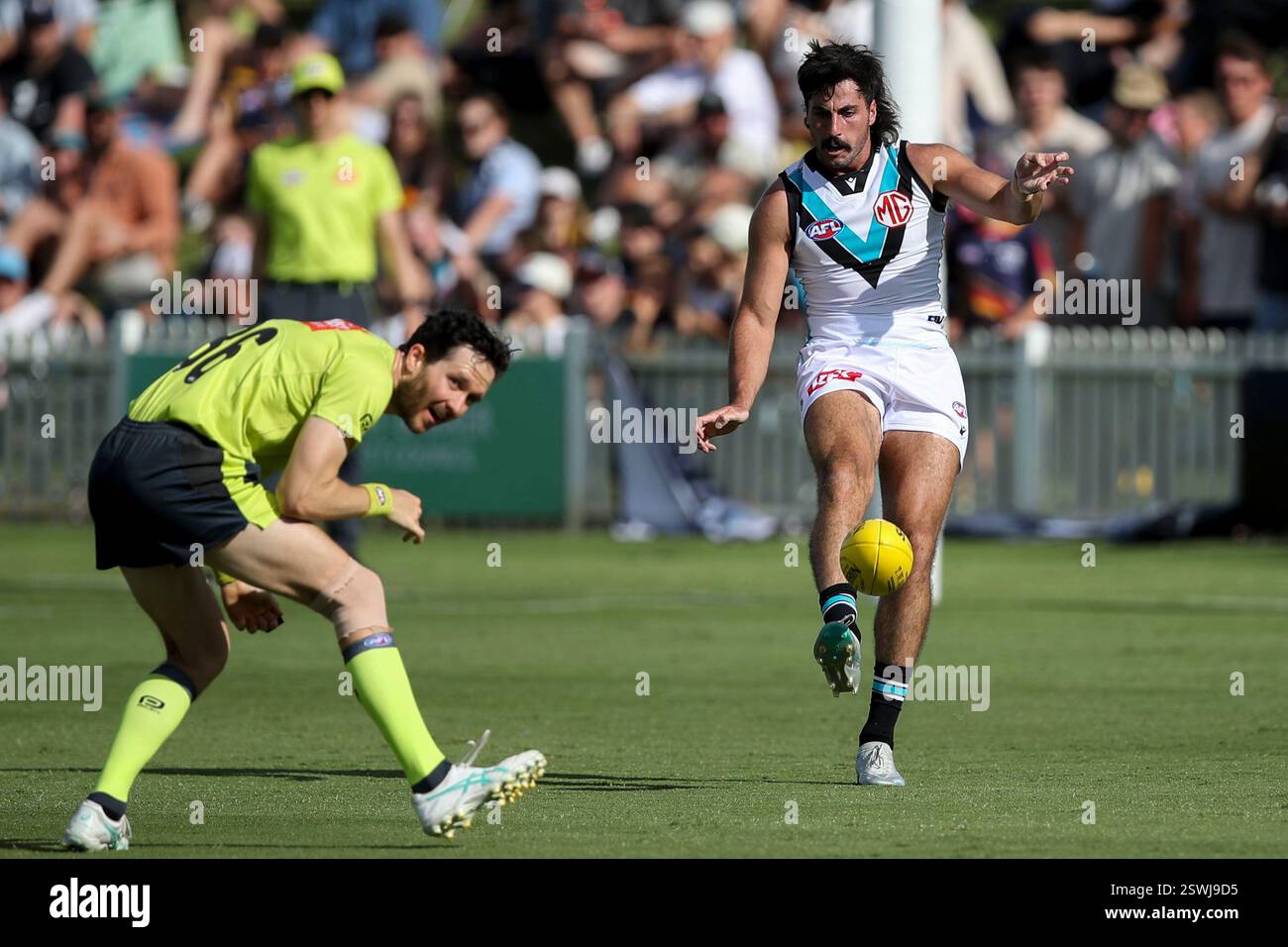 Mount Barker, Australia. 21st Feb, 2025. Lachie Jones of the Power ...