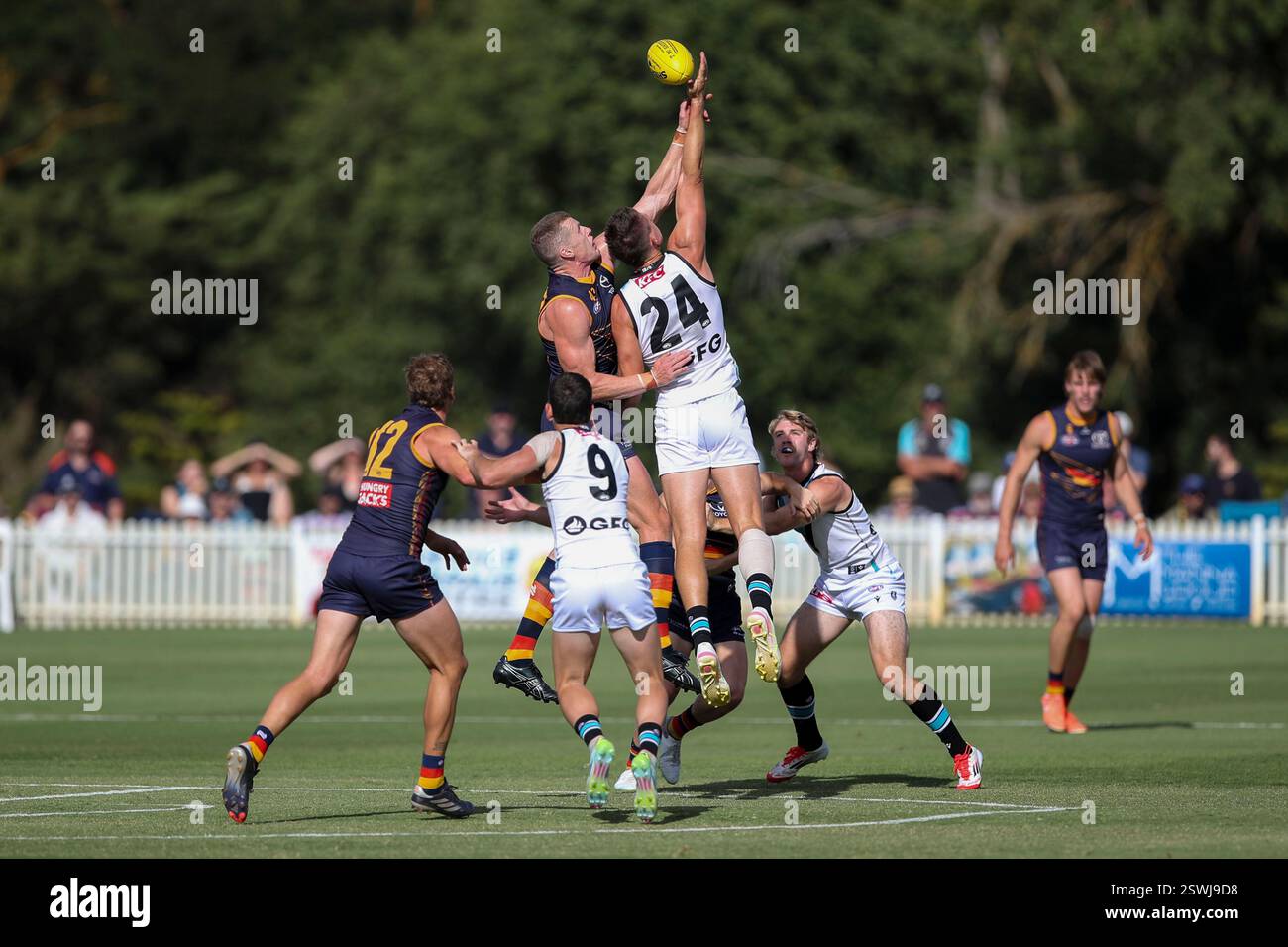 Mount Barker, Australia. 21st Feb, 2025. Reilly O'Brien of the Crows ...