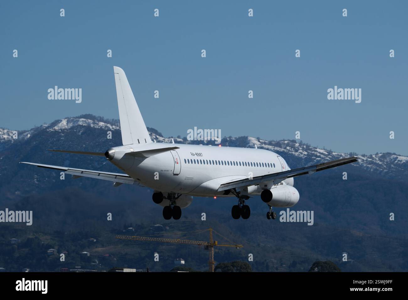 Red Wings aircraft landing at Batumi Airport. SSJ 100 landing at ...