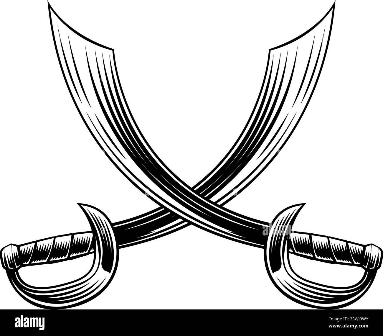 Crossed Pirate Scimitar Cutlass Saber Swords Stock Vector Image & Art ...