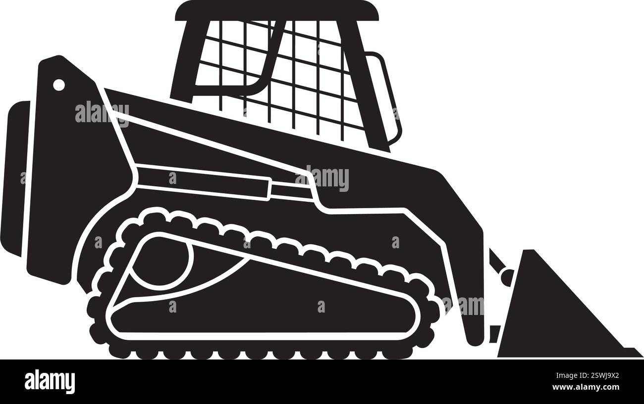 compact tracked skid steer loader earthmover digger construction ...