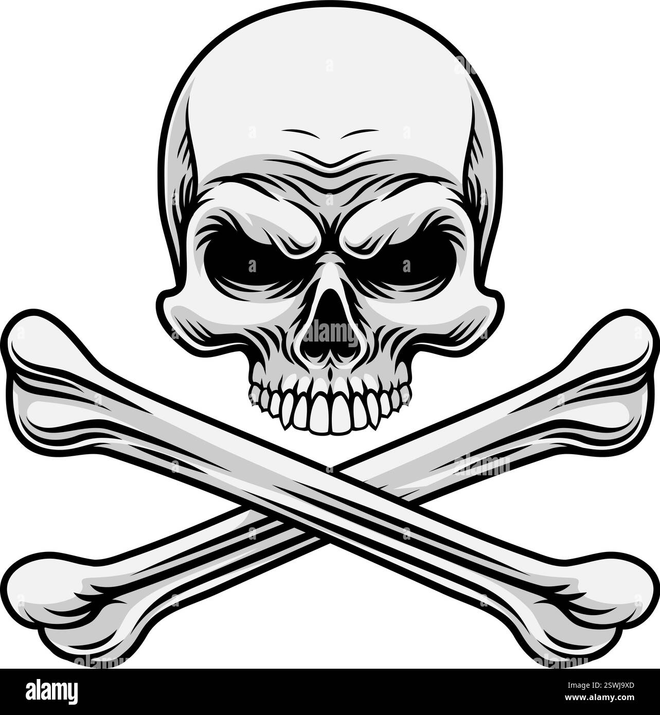 Skull and Crossbones Pirate Crossed Bones Design Stock Vector Image ...