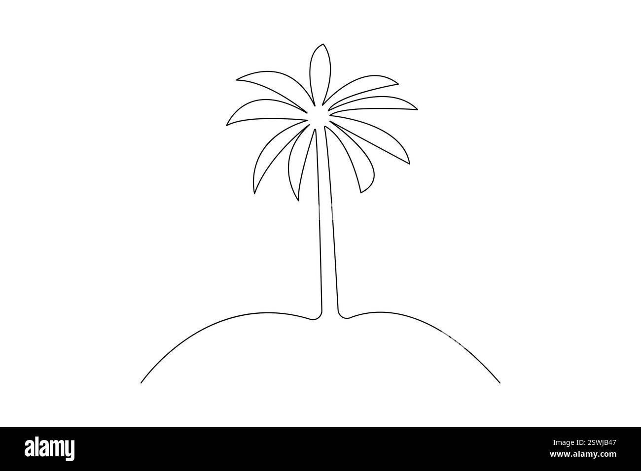 Palm tree continuous single line art and isolated outline vector illustration Stock Vector Image ...