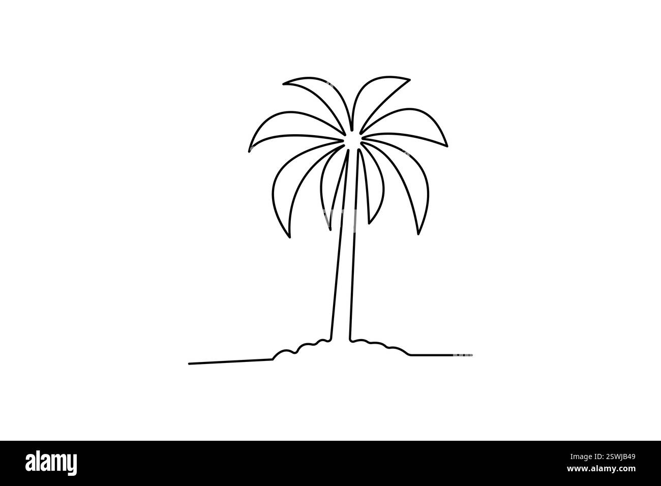Palm tree continuous single line art and isolated outline vector illustration Stock Vector Image ...