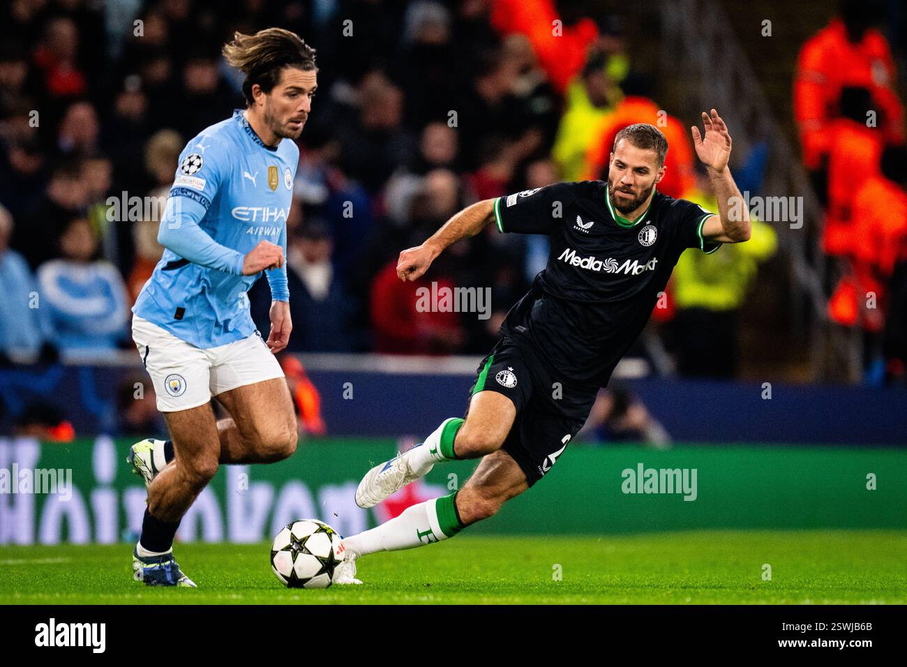 Manchester - Jack Grealish of Manchester City, Bart Nieuwkoop of ...