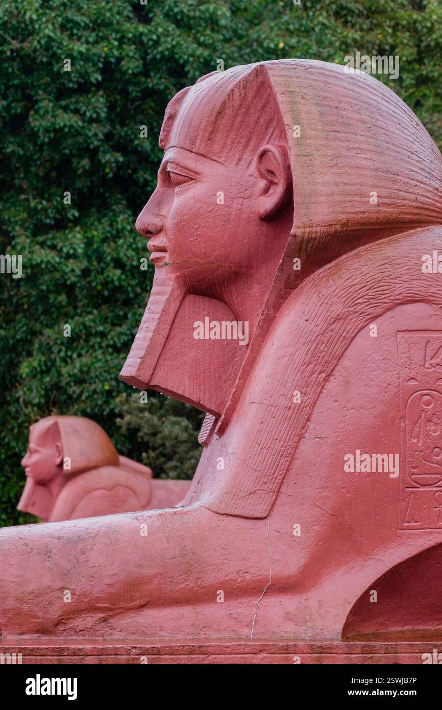 Crystal Palace Park sphinxes, repainted in the original terracotta red ...