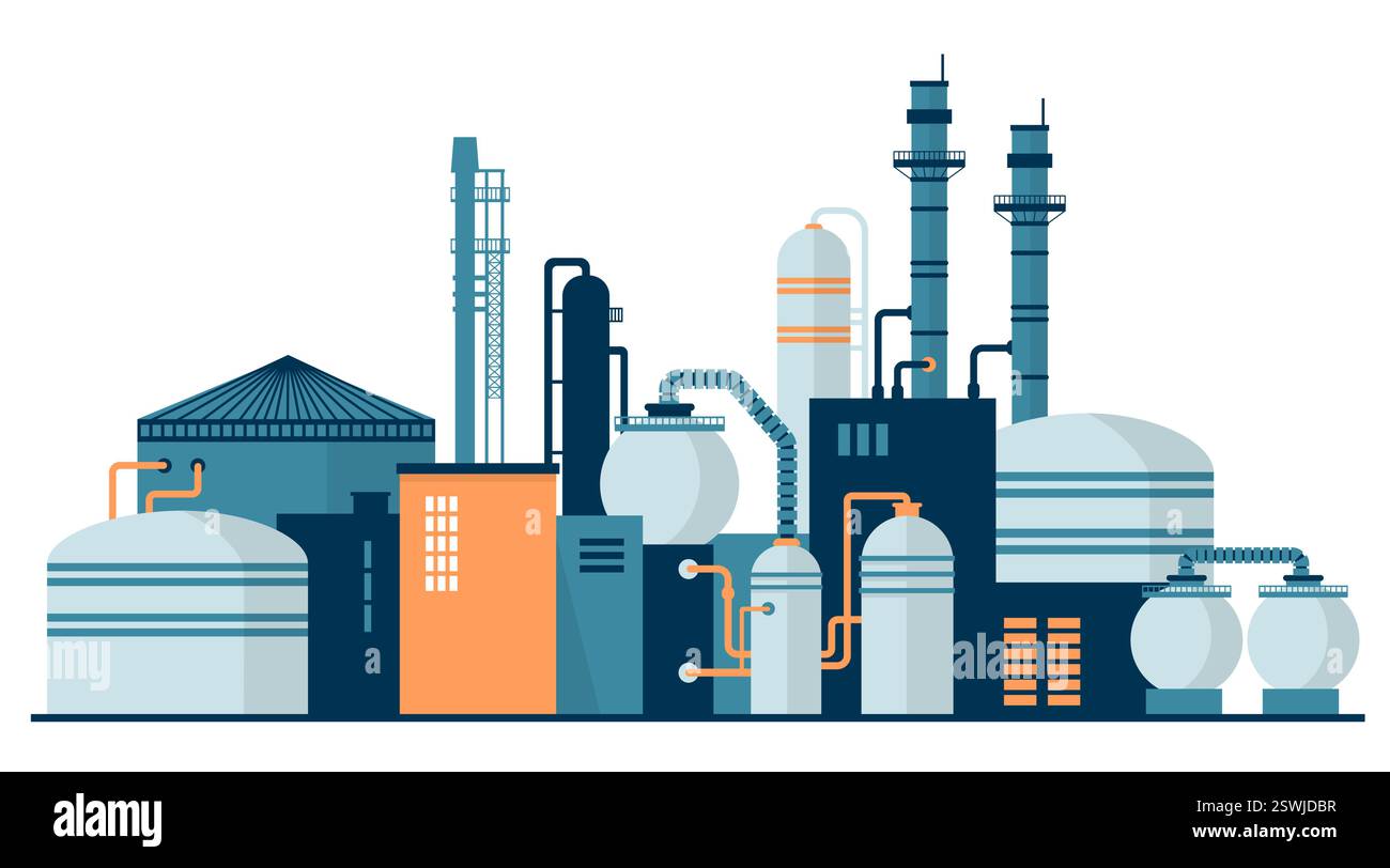 Biomass power plant station. Biofuel factory energy generation ...