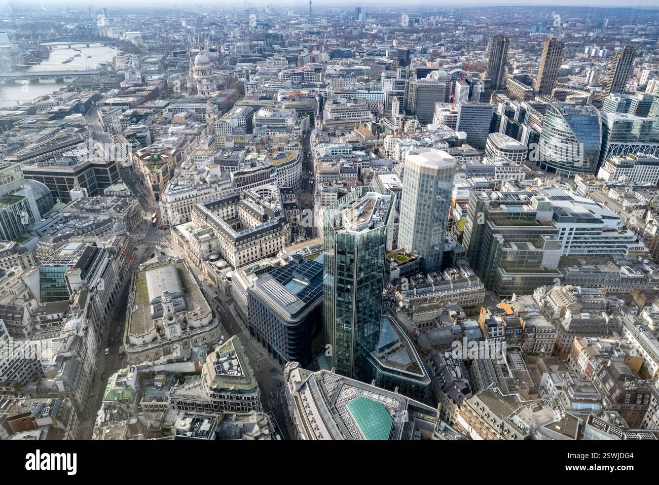 London, UK. 21 February 2025. The view west from the 50th floor of 8 ...