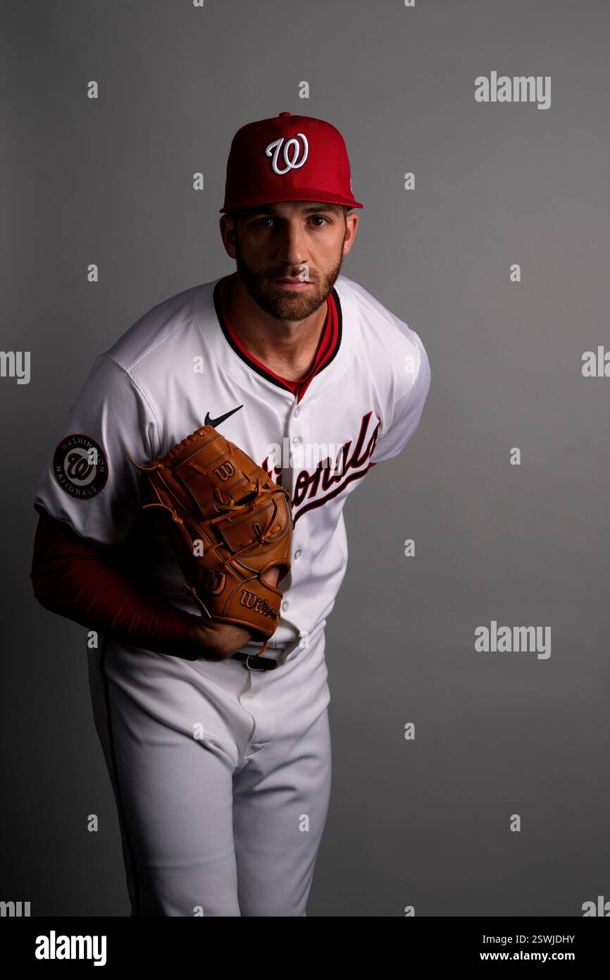 This is a 2025 photo of Colin Poche of the Washington Nationals ...