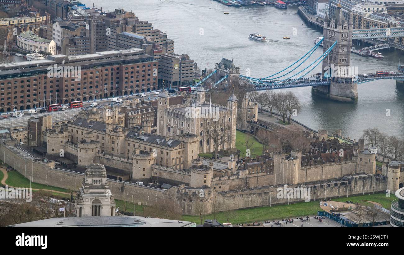 London, UK. 21 February 2025. The view east from the 50th floor of 8 ...