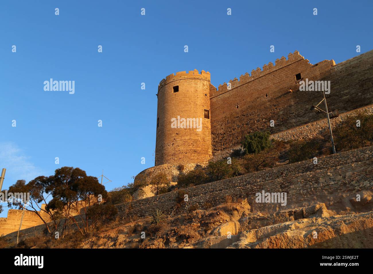 View of the Alcazaba of Almería, a medieval Andalusian fortress in ...