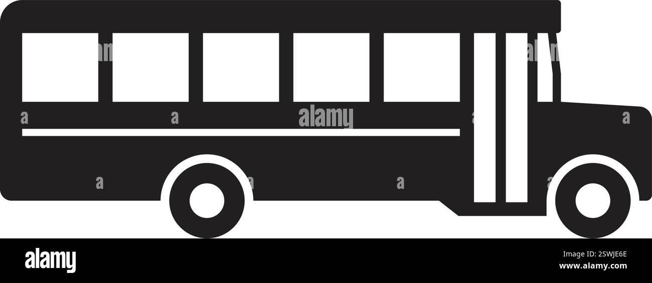 simple school student passenger bus icon symbol side view silhouette ...