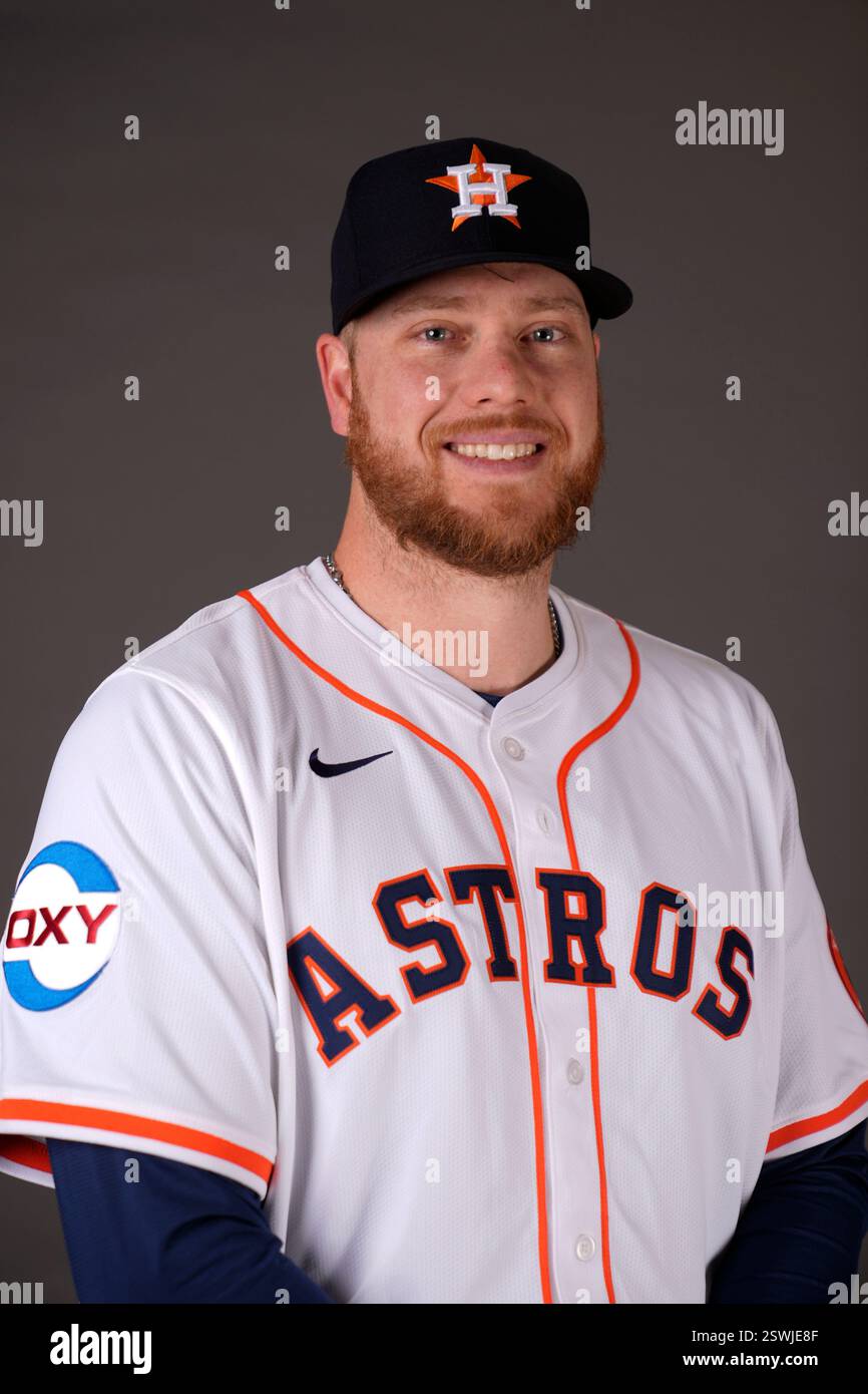Houston Astros pitcher Kaleb Ort poses during photo day at the team's ...