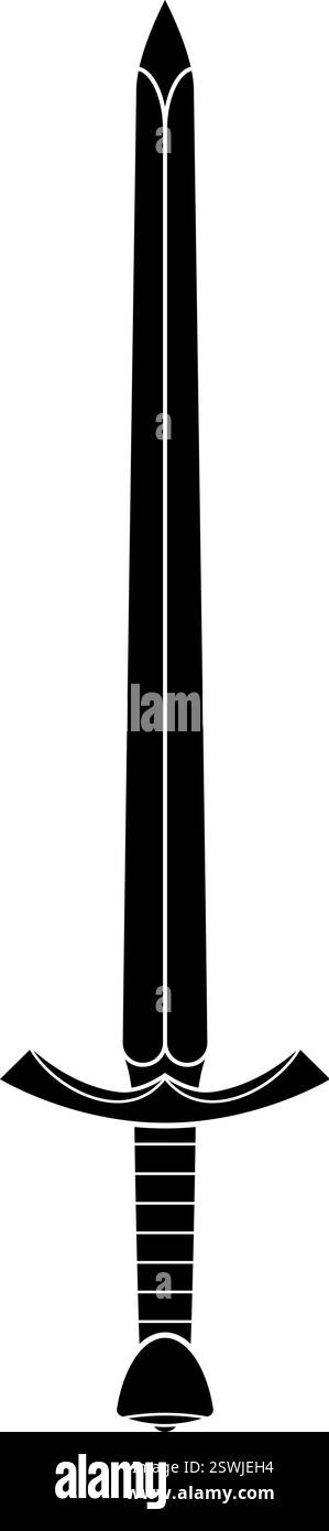classic medieval european sword broadsword silhouette icon symbol ...