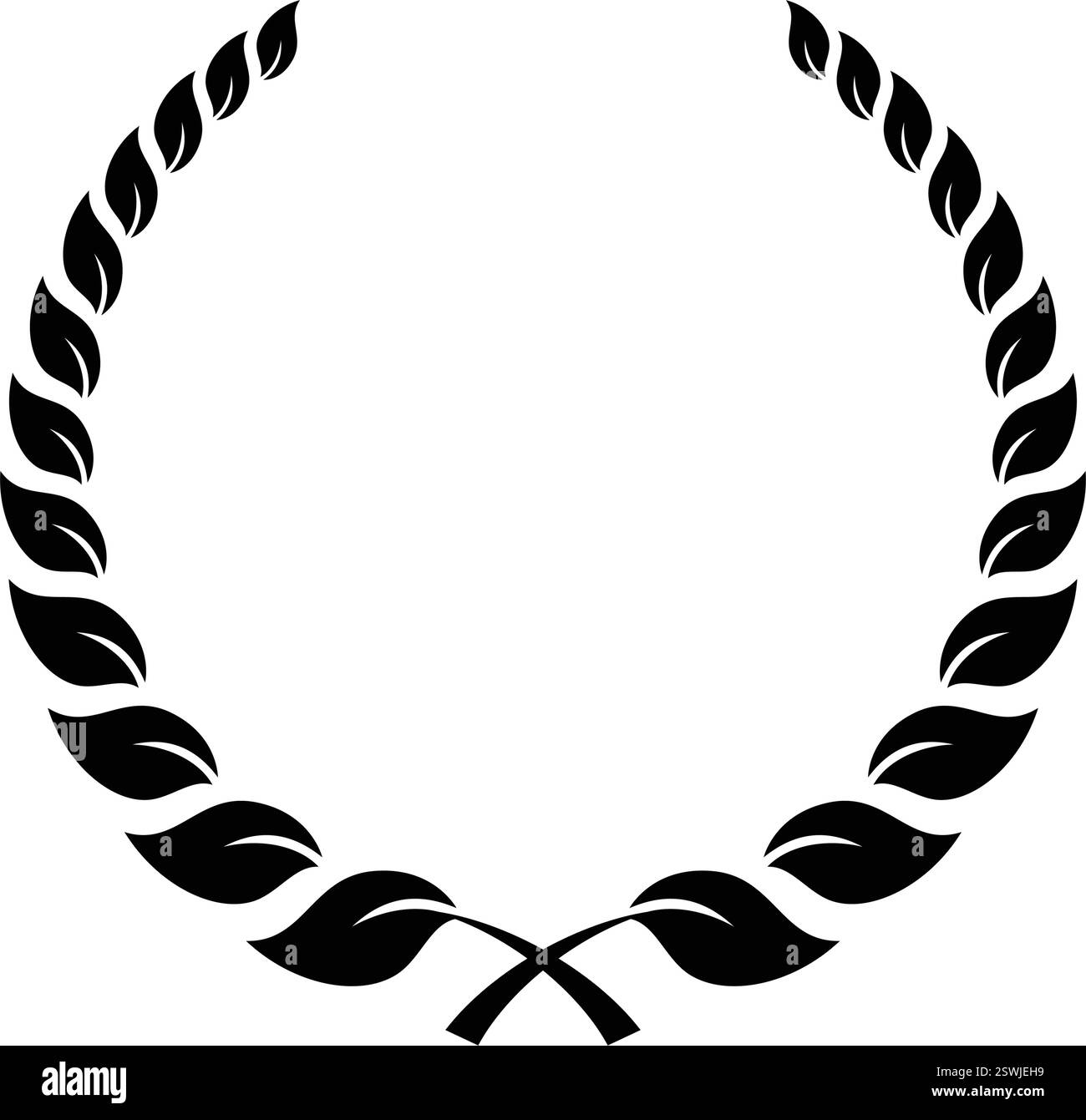 classic round decorative laurel wreath element vector isolated on ...
