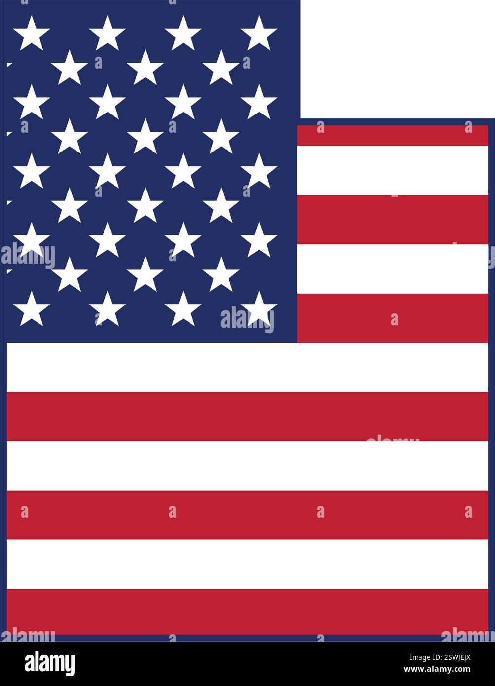 utah ut state shape map outline simplified with usa american flag ...