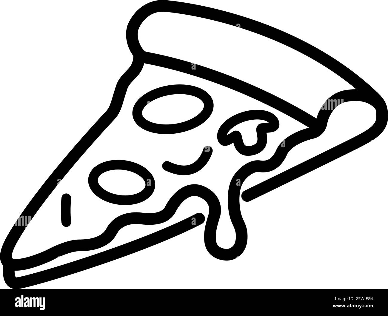 simple classic pizza slice outline line drawing icon symbol silhouette ...