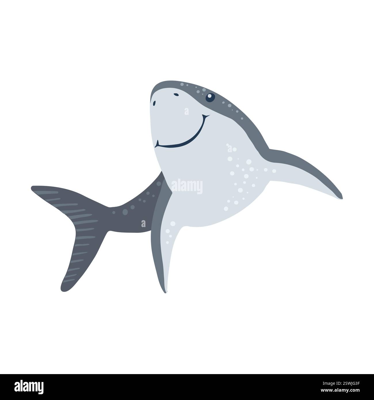 Funny shark isolated on white background. Vector illustration Stock ...