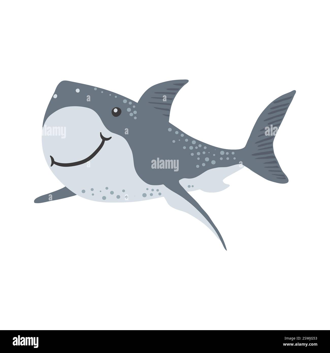 Funny shark fish isolated on white background. Vector illustration ...