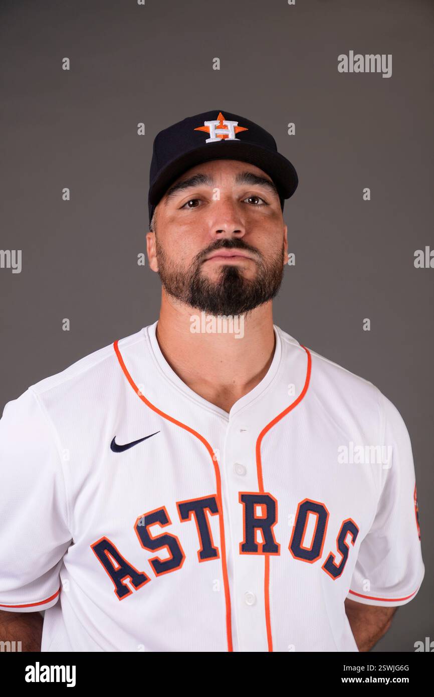 Houston Astros pitcher Nick Hernandez poses during photo day at the team's training facility ...