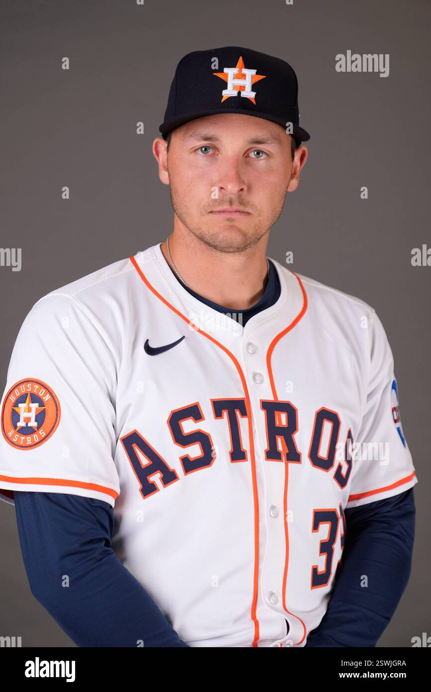 Houston Astros pitcher Hayden Wesneski poses during photo day at the ...