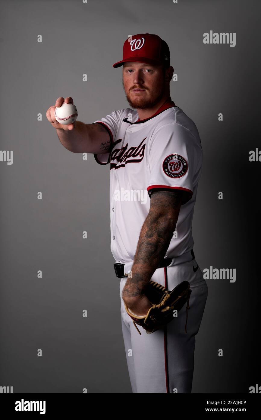 This is a 2025 photo of Mason Thompson of the Washington Nationals ...