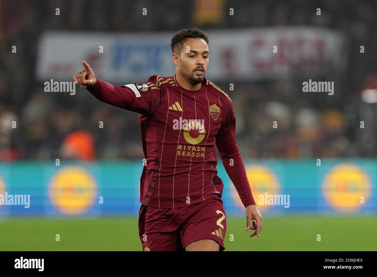 Devyne Rensch of AS Roma during the Europa League football match ...