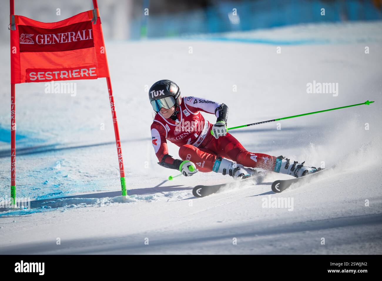 Austria’s Stephanie Brunner speeds down the course during an alpine ski ...