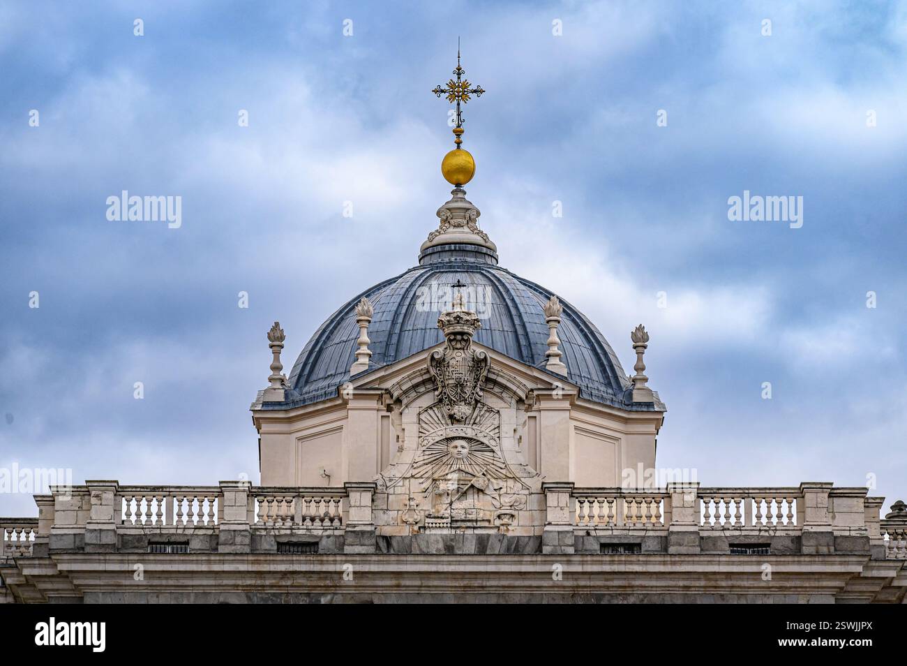 Architectural dome and capital structure in the facade of the Royal ...