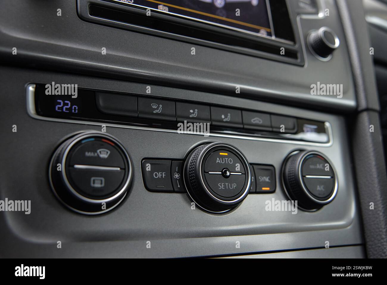 Modern car climate control panel Temperature fan speed and AC settings ...