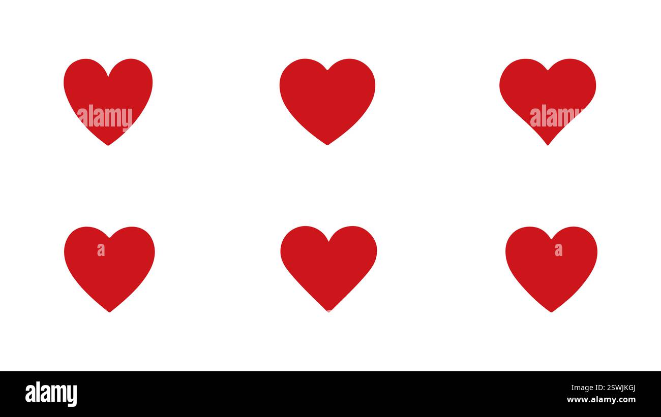 Heart Shape icon set vector, Love symbol, love sign icon red on a white ...