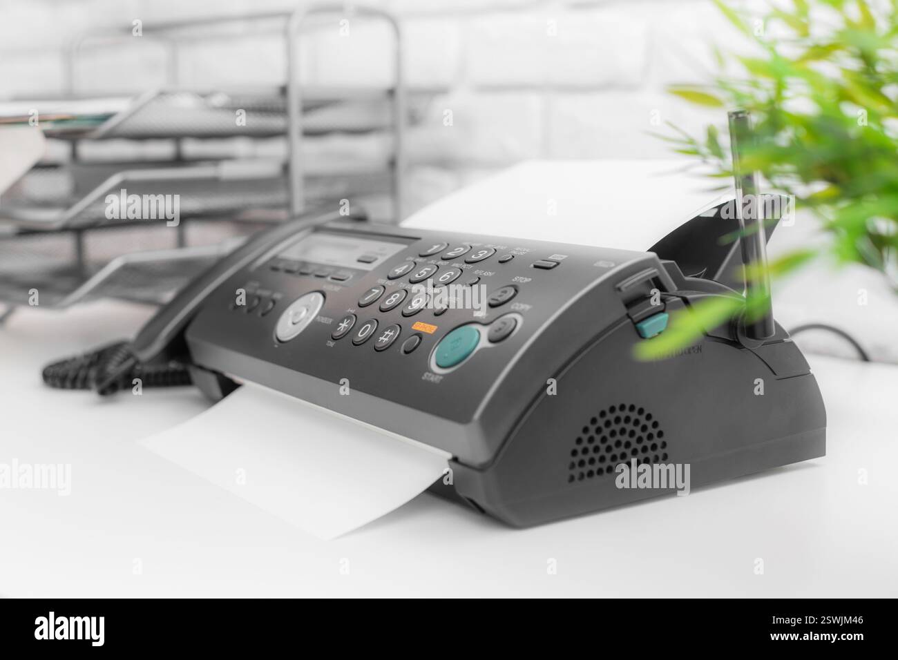 Fax machine close up in an office Stock Photo - Alamy