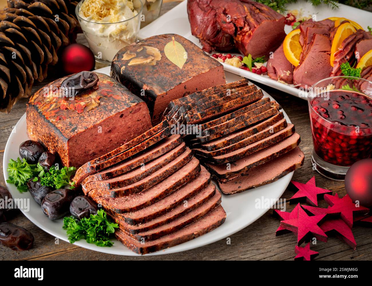 Traditional Swedish Christmas food.Liver Pate Stock Photo - Alamy