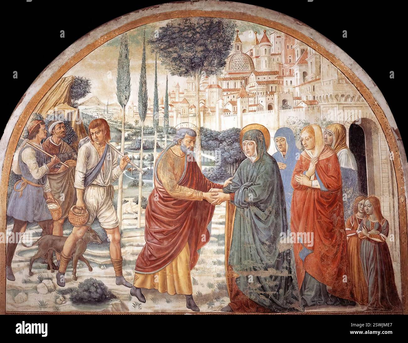 GOZZOLI, Benozzo (b. ca. 1420, Firenze, d. 1497, Pistoia) Meeting at ...