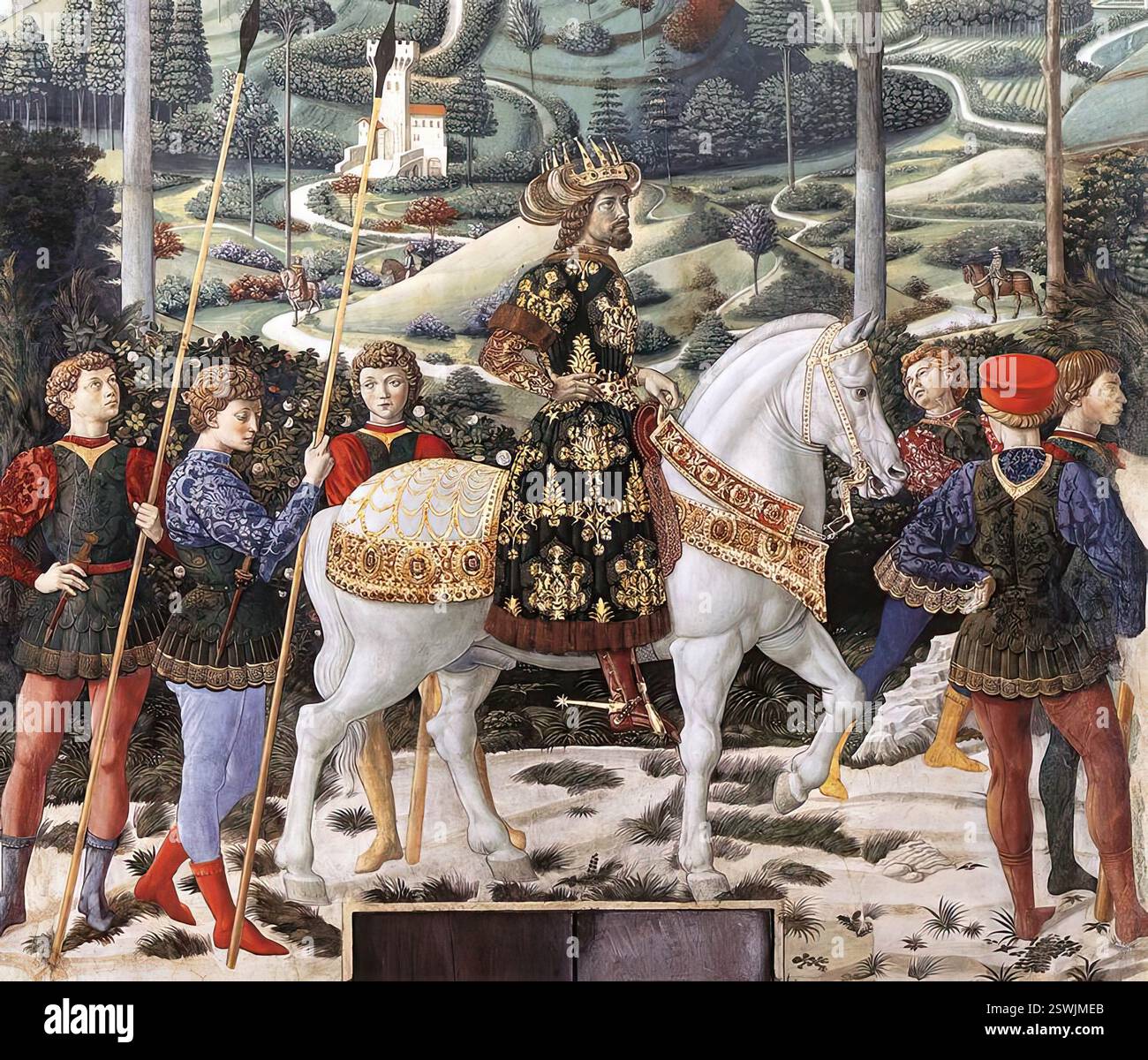 GOZZOLI, Benozzo (b. ca. 1420, Firenze, d. 1497, Pistoia) Procession of ...
