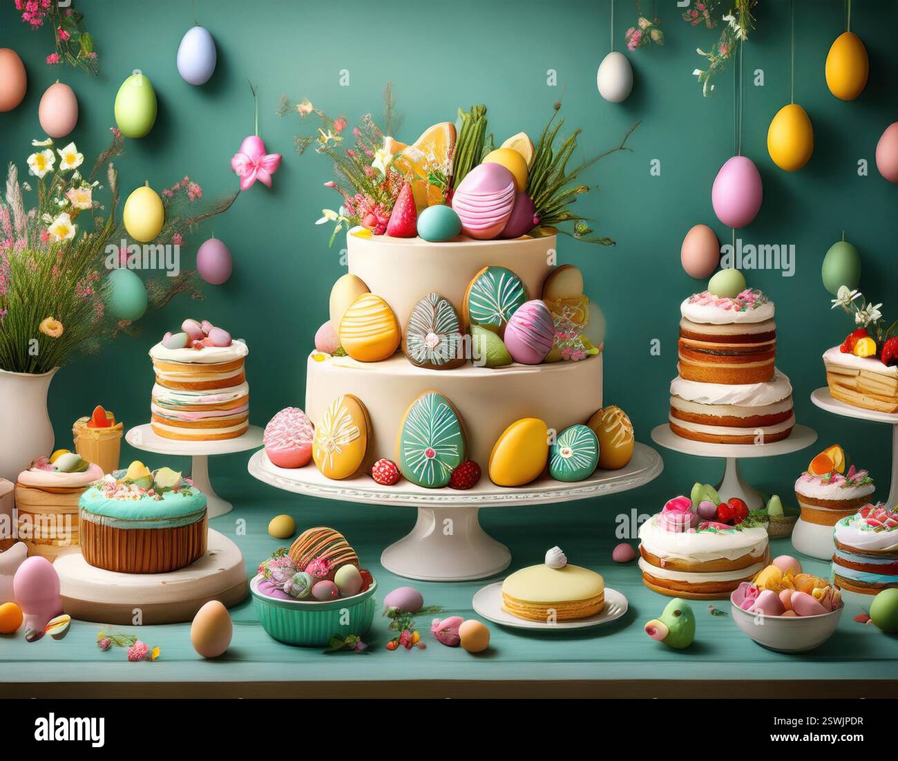 Celebrate Easter with vibrant pastel cakes and decorations full of ...