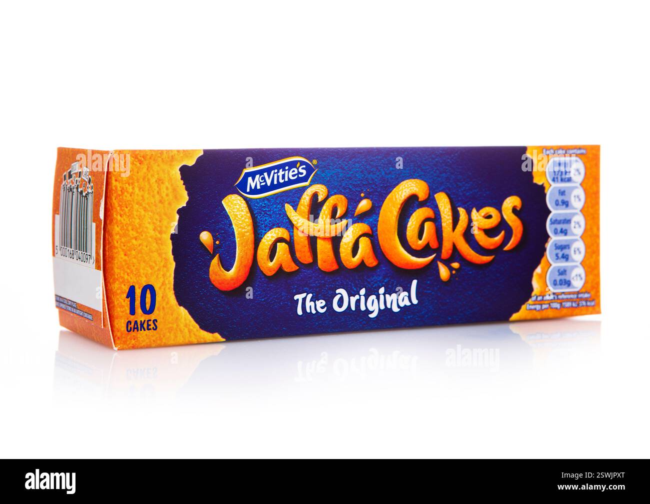 LONDON, UK - DECEMBER 31, 2024: Box of Jaffa Cakes biscuits filled with ...