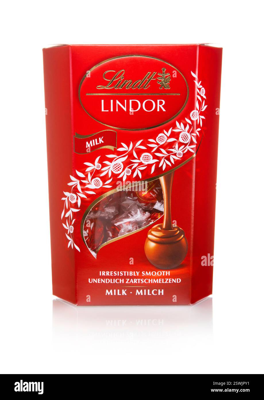 LONDON, UK - DECEMBER 20, 2024: Box of Lindt lindor milk chocolate ...