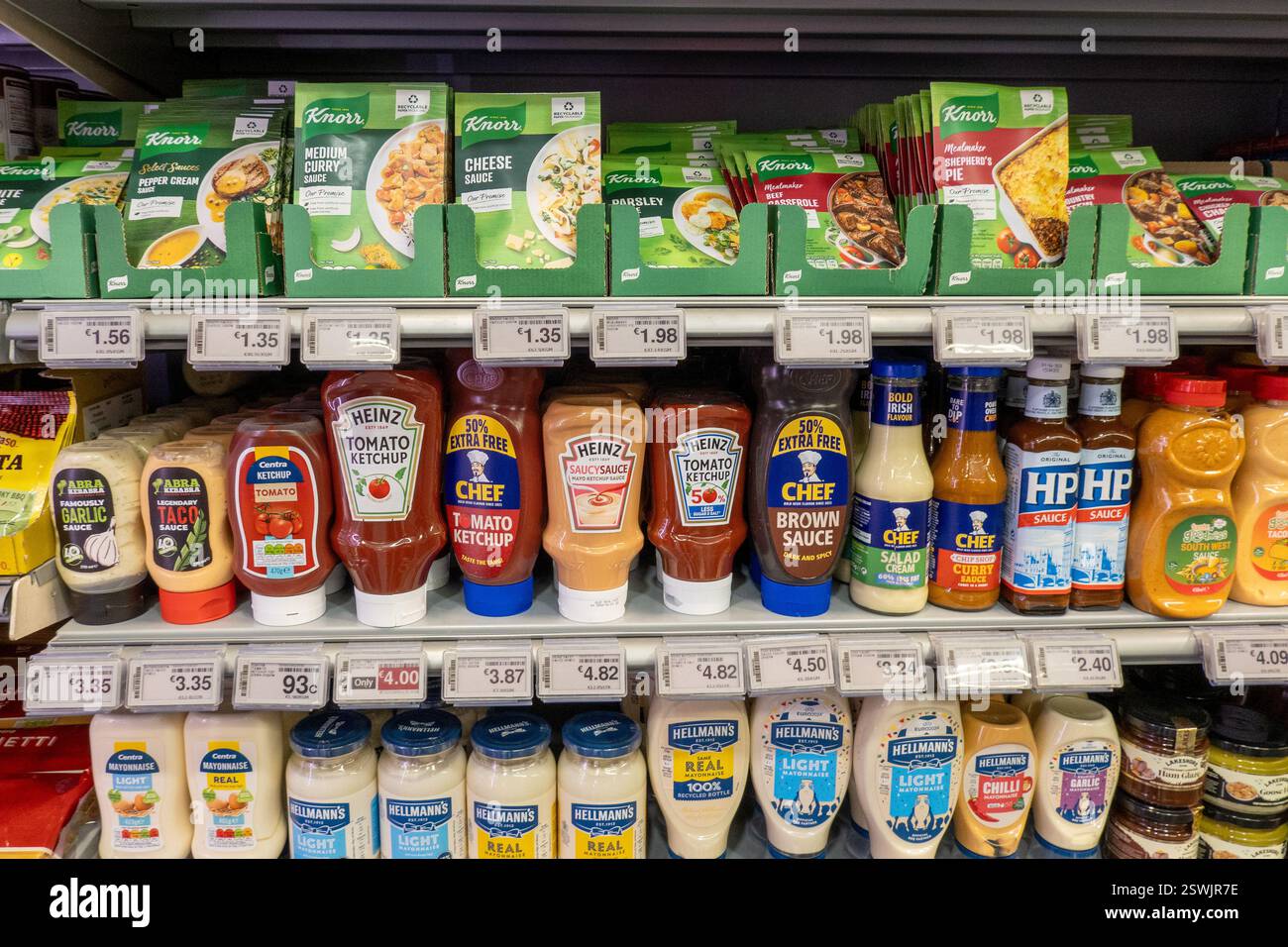 Supermarket Shelves With Sauces For Sale In Ireland, Ketchup ...